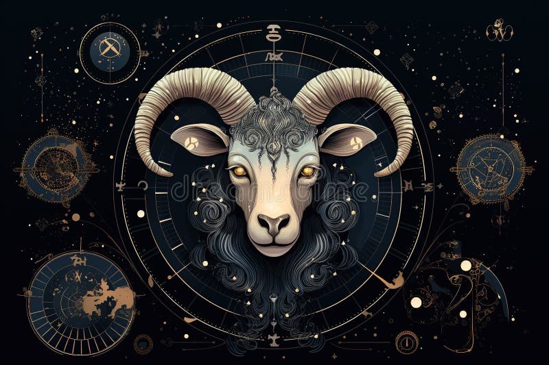An Elegant Astrology Chart that Prominently Displays Capricorn Stock ...