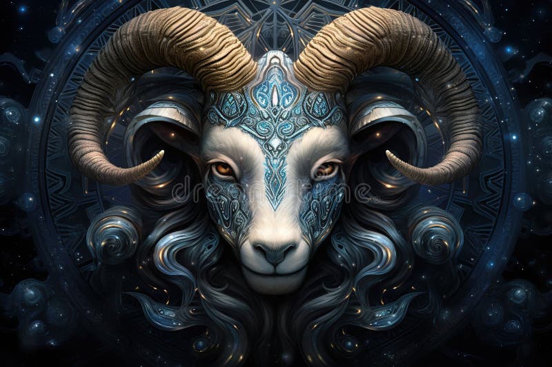 An Elegant Astrology Chart that Prominently Displays Capricorn Stock ...