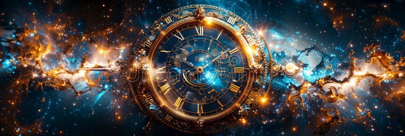 Elegant Astronomical Clock in Cosmic Setting Ideal for Concepts of Time ...
