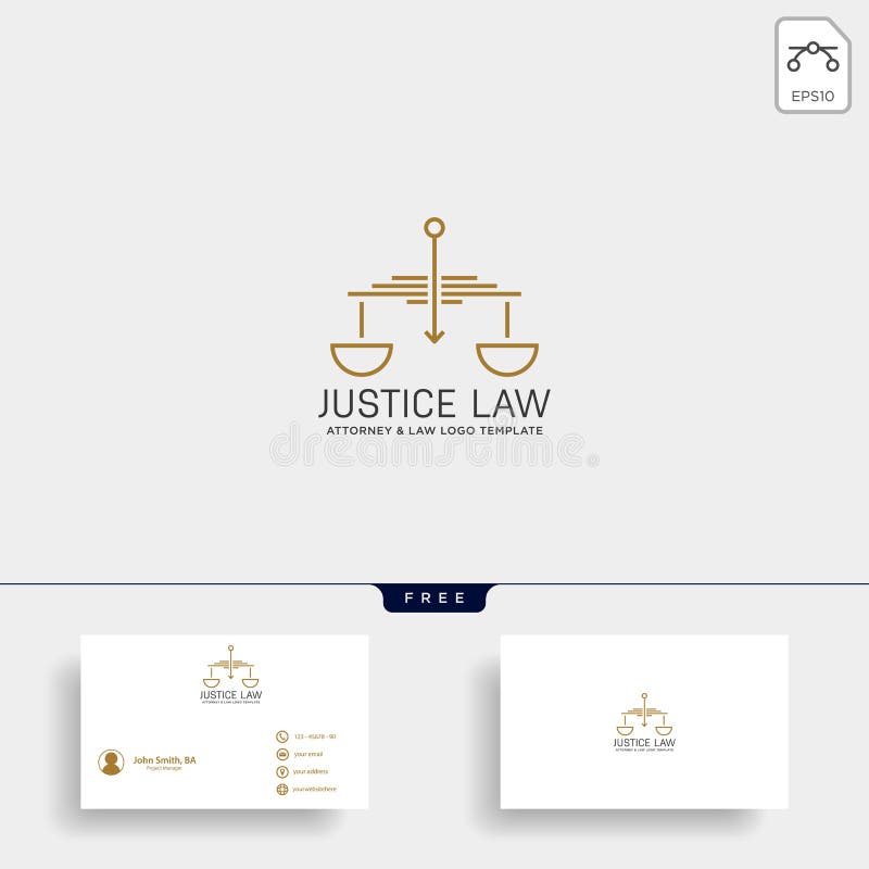 Elegant Attorney Logo Line Design Template Vector Illustration Stock ...