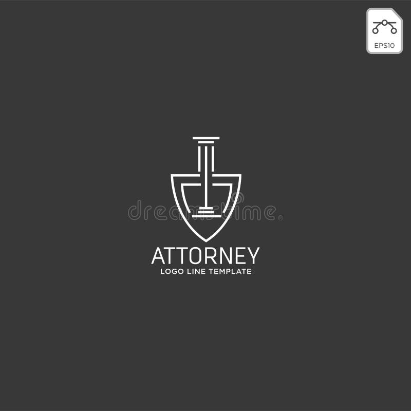 Elegant Attorney Logo Line Design Template Vector Illustration Stock ...