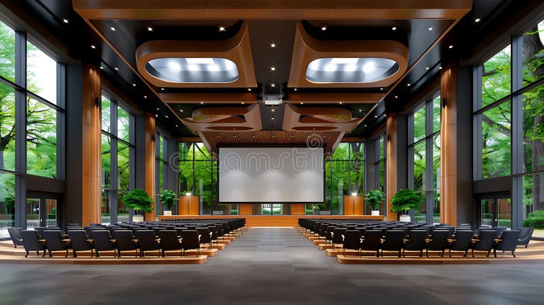 Elegant Auditorium Interior with Modern Design Elements Stock ...