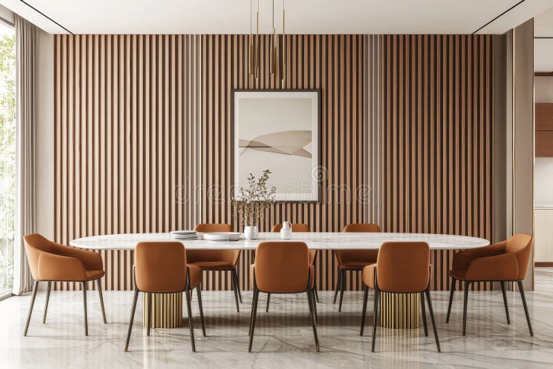 Elegant and Authentic Dining Room Design in Modern Luxury Stock Image ...