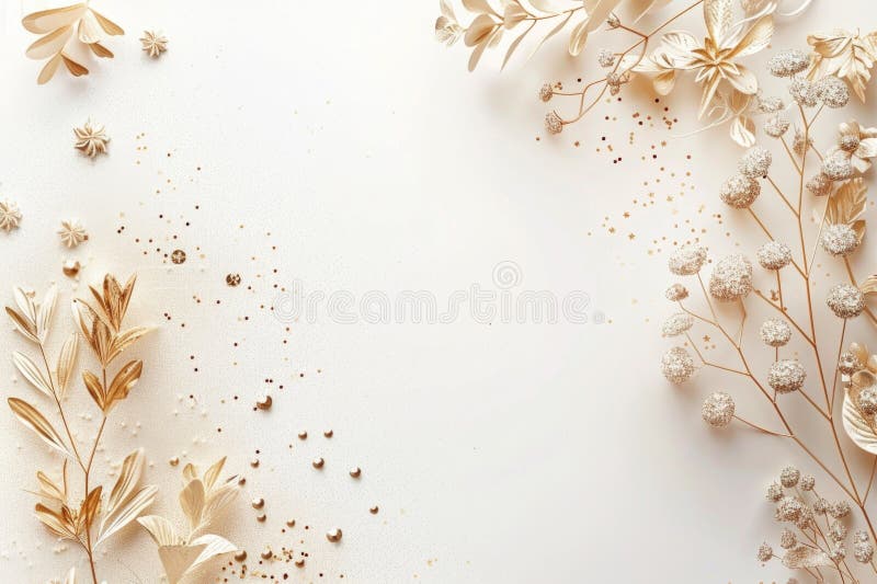 Elegant Autumn Leaves and Abstract Gold Elements Background Design ...