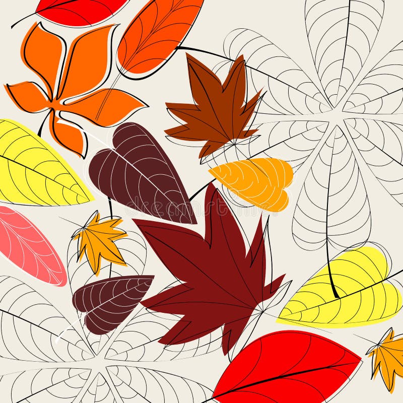 Elegant Autumn Leaves Illustration Stock Vector - Illustration of ...