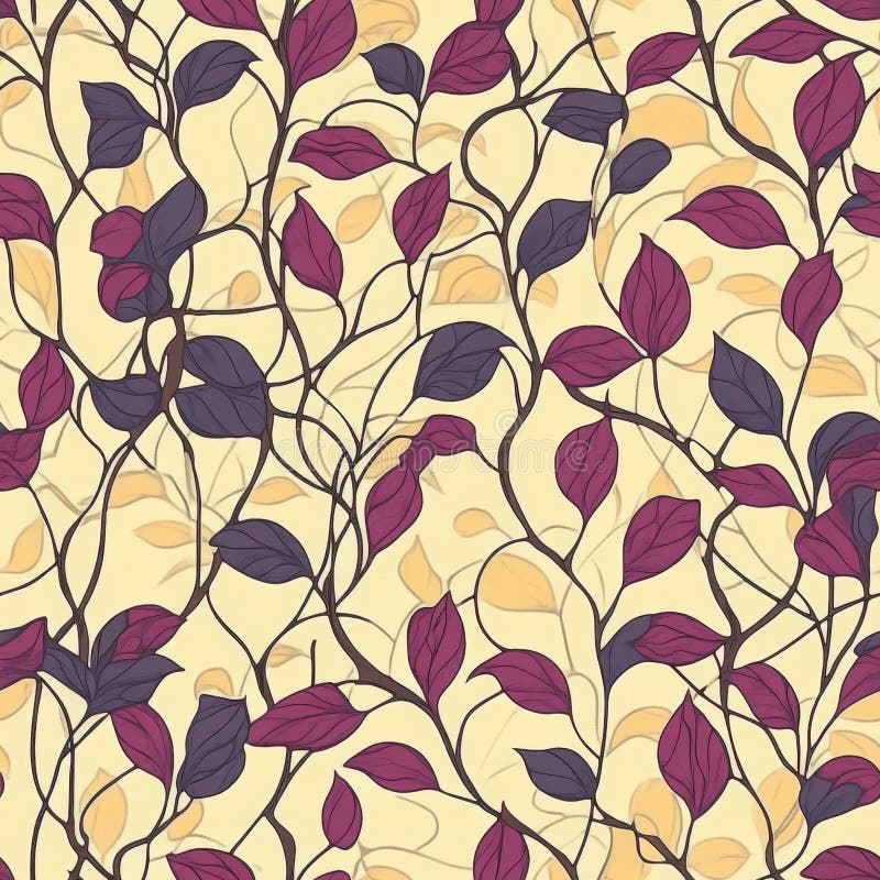 Elegant Autumn Leaves Seamless Pattern Background Stock Image - Image ...