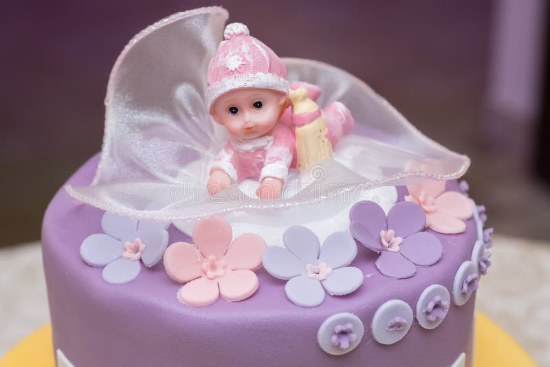 Elegant baby cake stock image. Image of flower, premium - 152829801