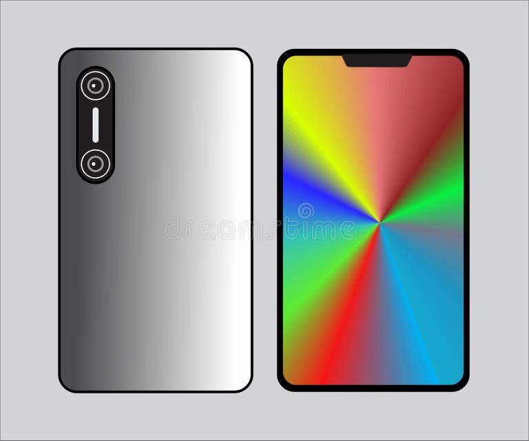 Elegant Back and Front Side Mobile Phone Vector Stock Vector ...
