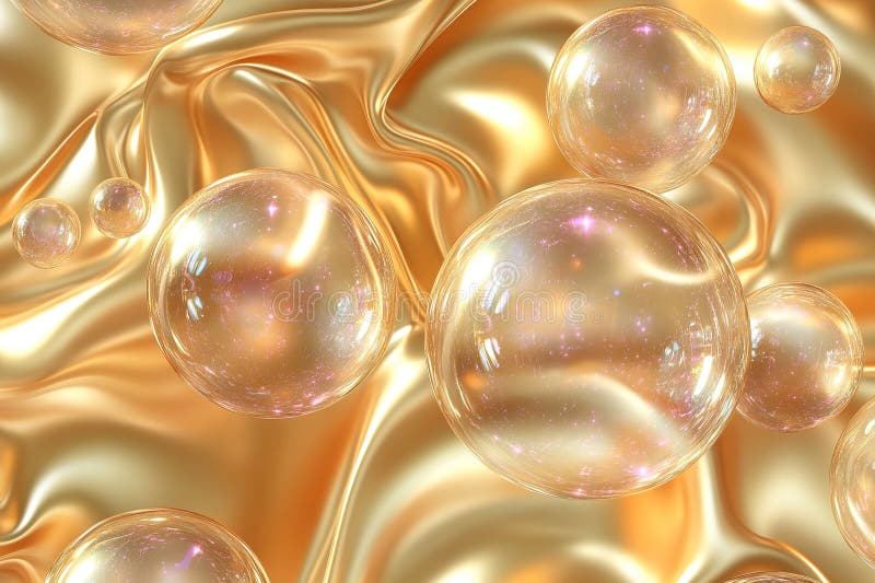 This Elegant Background Features Shimmering Bubbles Set Against a Champagne Gold Gradient. the ...