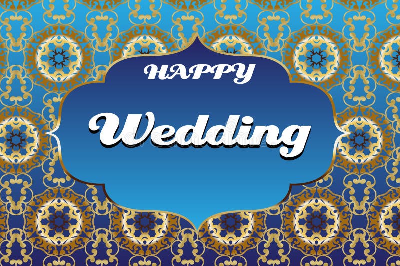 Elegant Background with Gold Frame on Decorative Pattern for Wedding ...