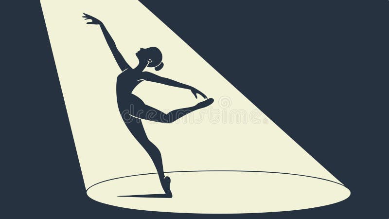 Elegant Ballerina Dancing Gracefully in the Spotlight, Vector Design ...