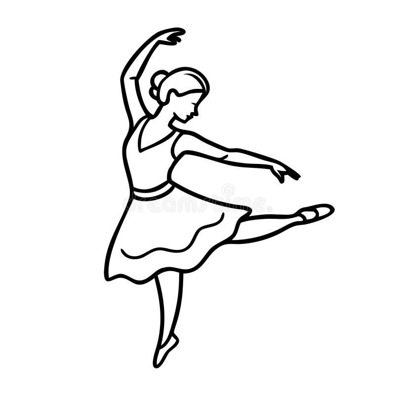 Elegant Ballet Dancer Outline Vector for Artistic Designs and ...