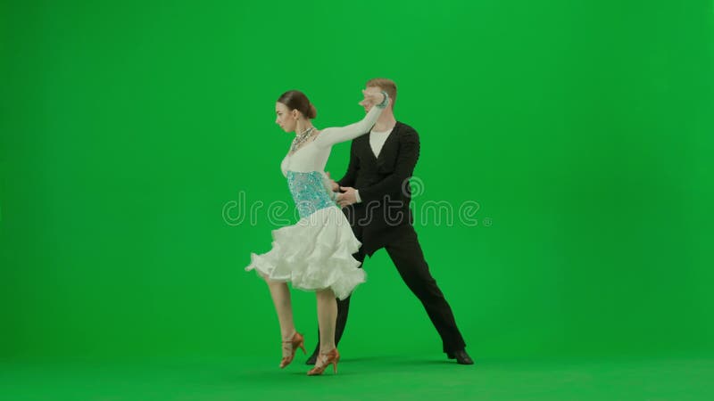 Elegant Ballroom Dance Couple In Action Chroma Key Stock Footage Video Of Mock Attire 301125248