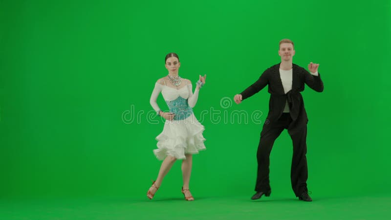 Elegant Ballroom Dance Couple In Action Chroma Key Stock Footage Video Of Choreography