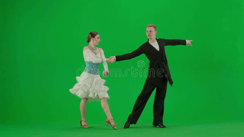 Elegant Ballroom Dance Couple In Action Chroma Key Stock Video Video Of Chroma Fluidity