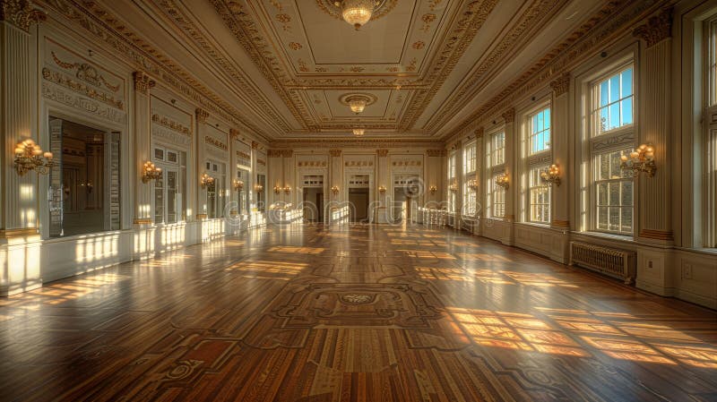 Elegant Ballroom Interior with Detailed Ornaments in Realistic High ...