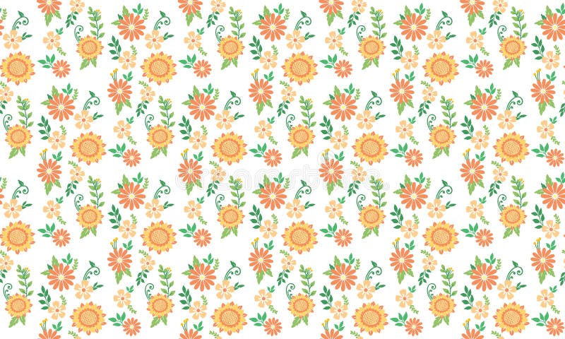 Elegant Banner for Spring, with Seamless Leaf and Flower Pattern ...