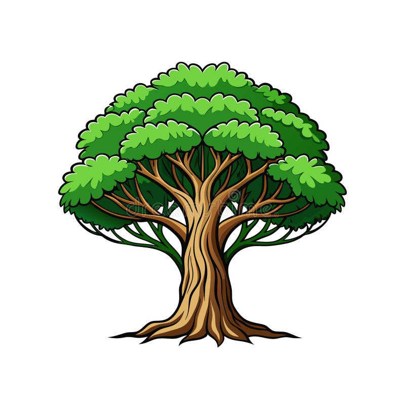 Elegant Banyan Tree Illustration Design Stock Illustration ...