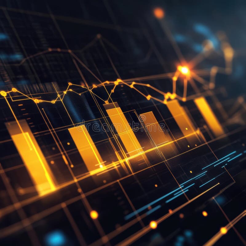 Elegant Bar and Line Chart Data Visualization Stock Photo - Image of ...