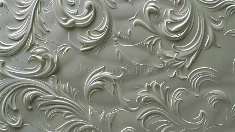 Elegant Bas Relief Design with Curved Floral Patterns in Soft Tones ...