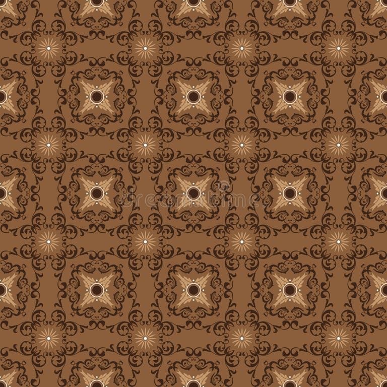 Elegant Batik Flower Patterns As a Traditional Java Clothes with Brown ...
