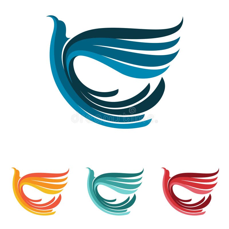 Elegant Beautiful Abstract Bird Wing Fly Logo Template Stock Vector ...
