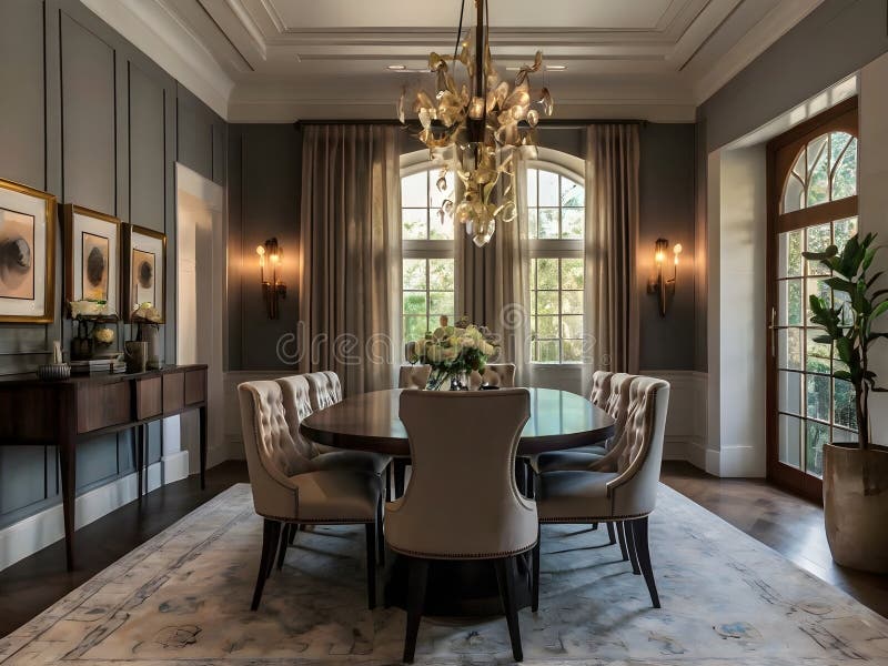 Aesthetic dining room stock illustration. Illustration of aesthetics ...