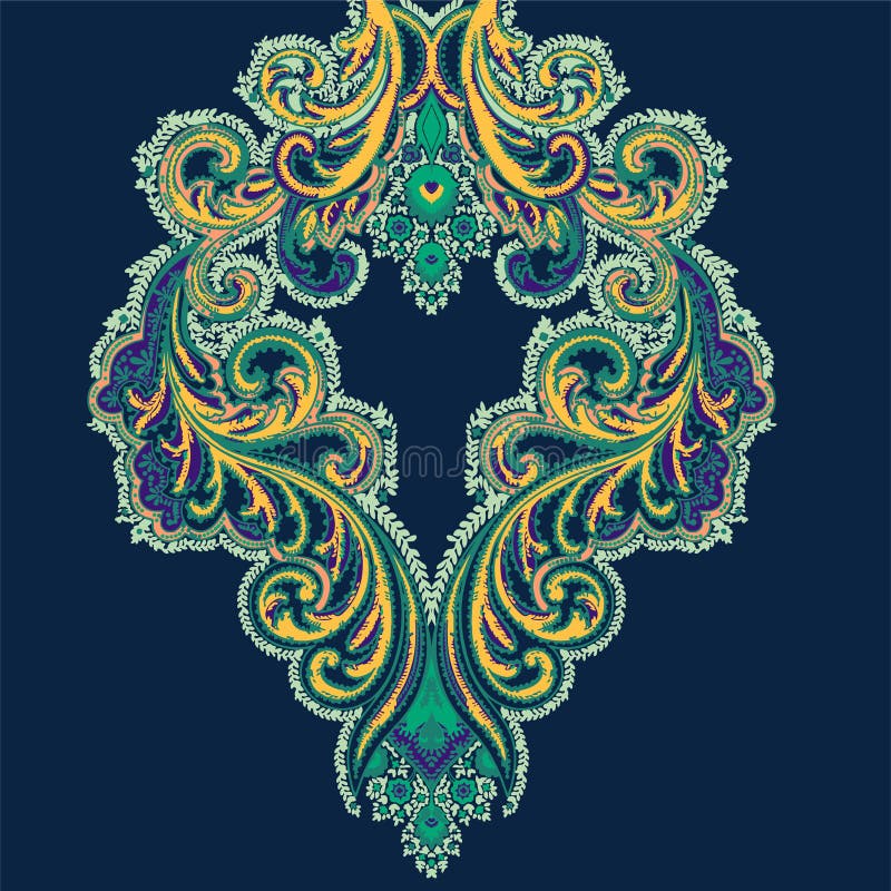 Elegant and Beautiful Paisley and Baroque Elements Stock Illustration ...
