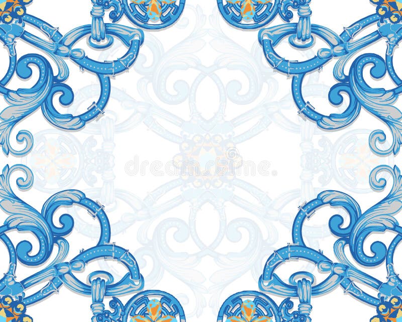 Elegant Beautiful Retro Abstract Baroque Pattern Stock Illustration ...