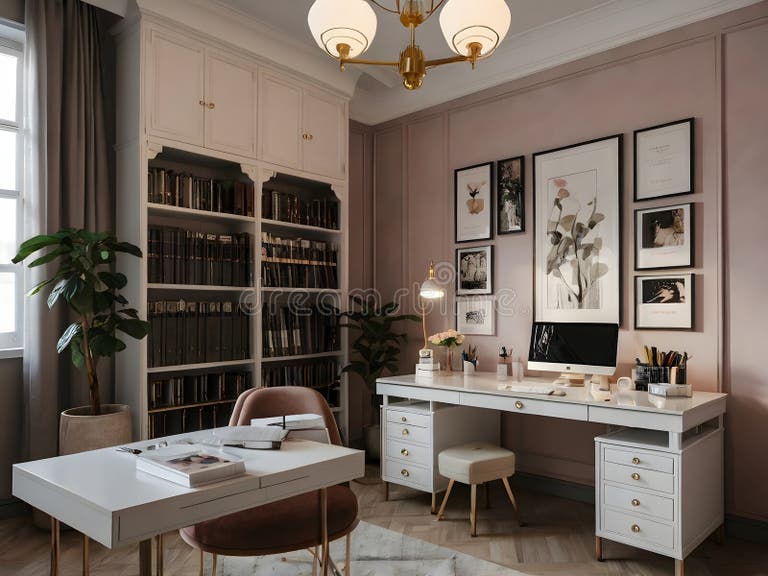 Aesthetic study room stock illustration. Illustration of flooring ...