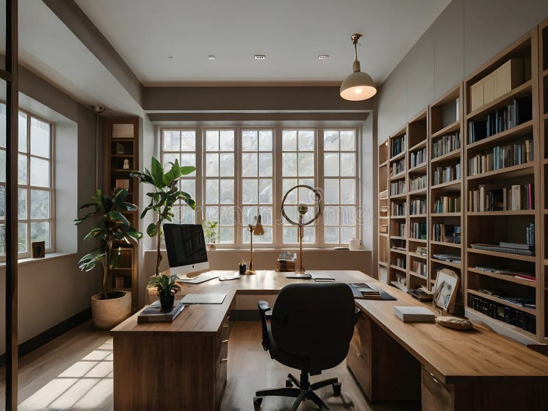 Aesthetic study room stock illustration. Illustration of house - 373135191