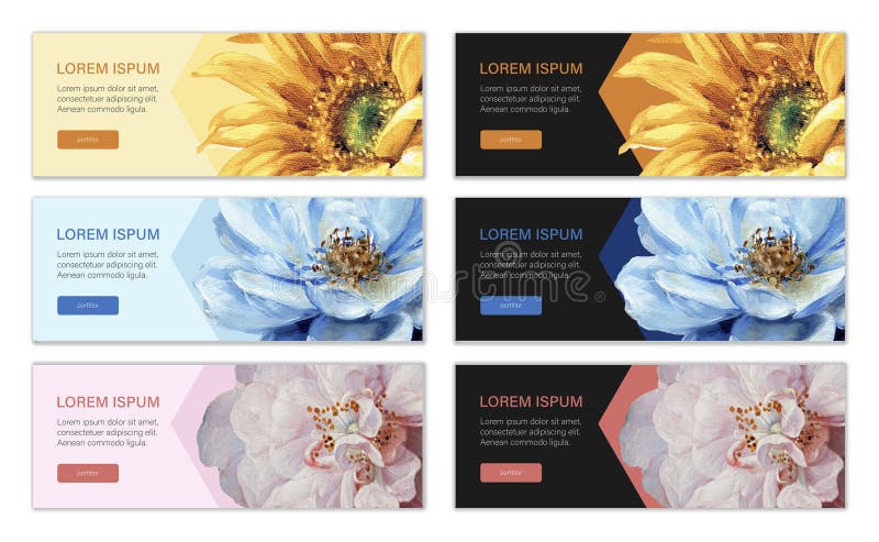 Elegant and Beautiful Web Banners with Colors, Text, Button Stock ...