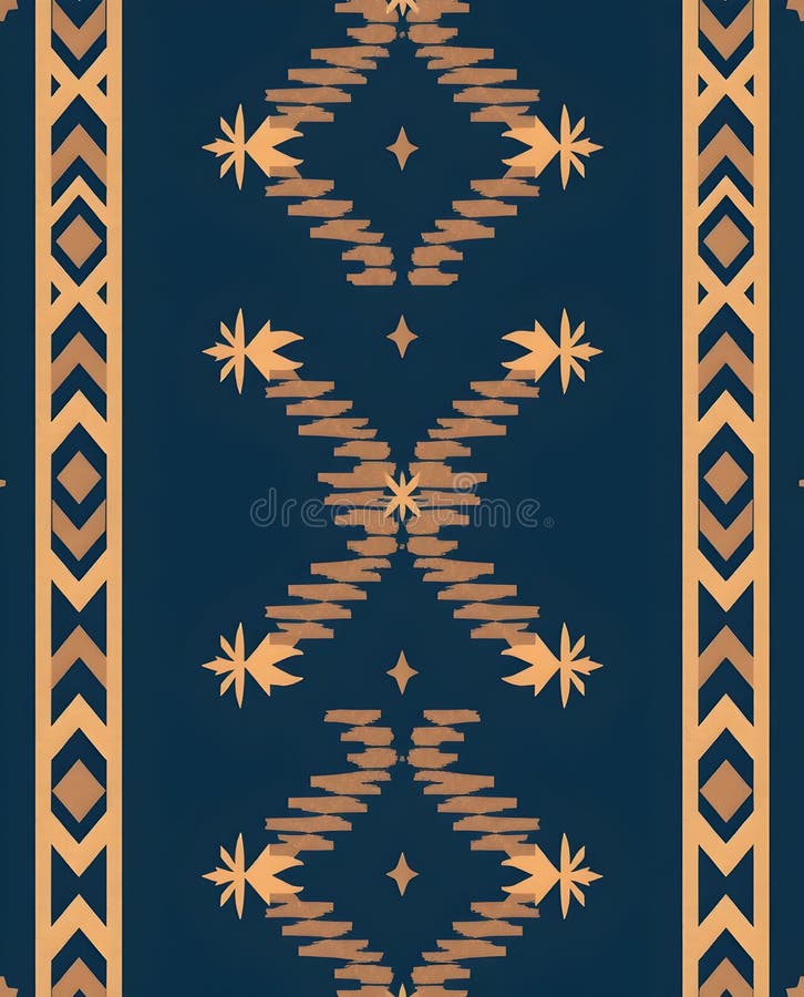 Elegant Bedouin Sadu in Moonlight Silver and Midnight Blue, Seamless ...