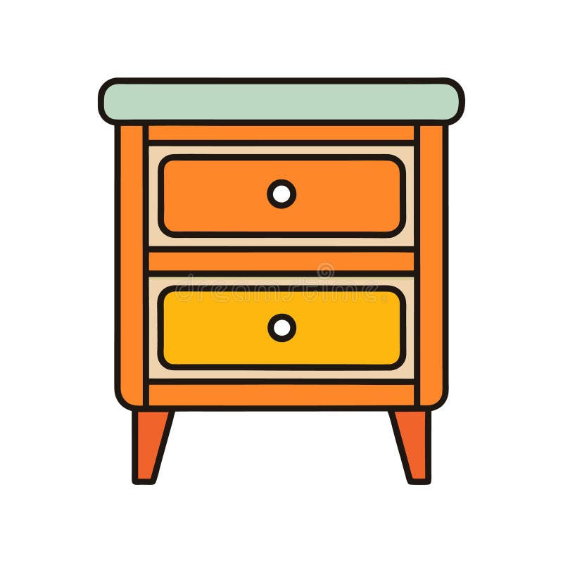 Elegant Bedside Table for Stylish Interiors Stock Illustration ...