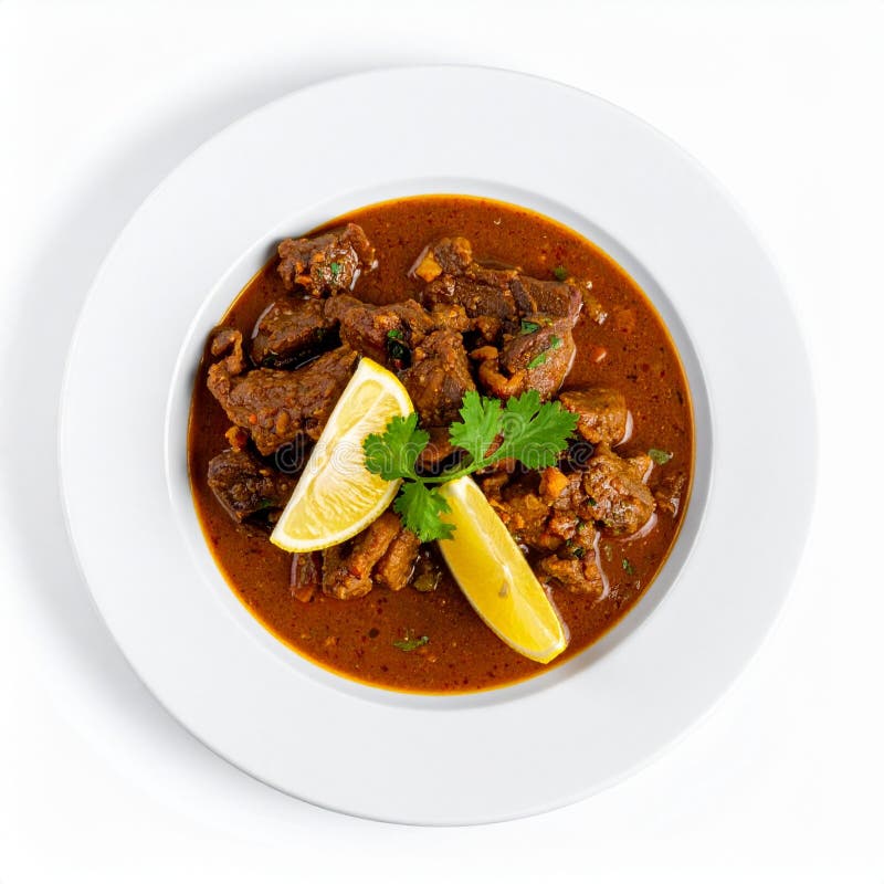 Elegant Beef Curry with a Fine Dining Plating Stock Illustration ...
