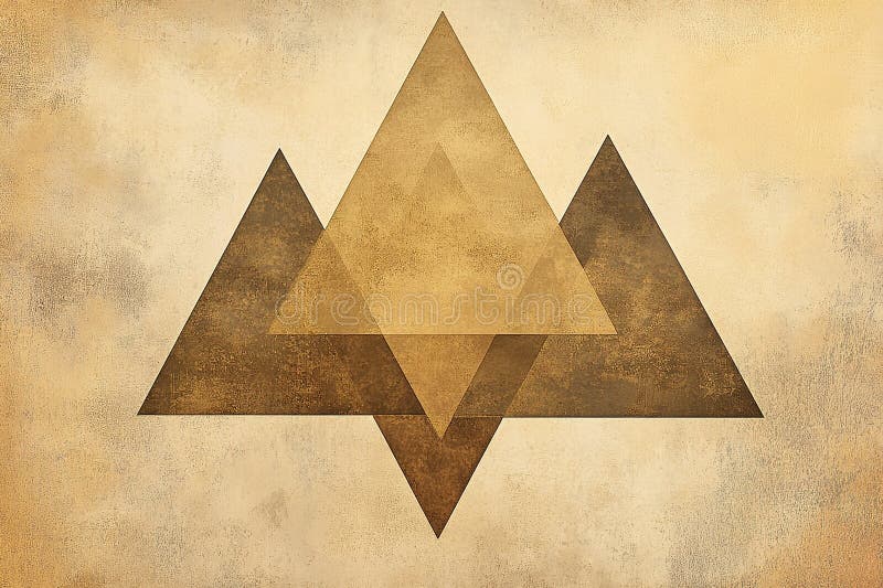 Subtle Beige Abstract Background: Three Geometric Triangles, Modern ...