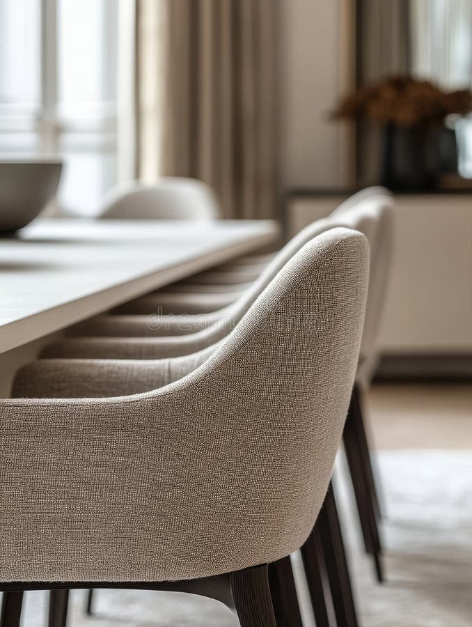 Elegant Beige Chairs in a Modern Dining Room. Stock Photo - Image of ...