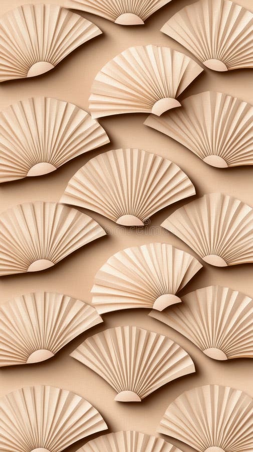 Elegant Beige Fan Pattern Creates a Harmonious and Sophisticated Visual ...