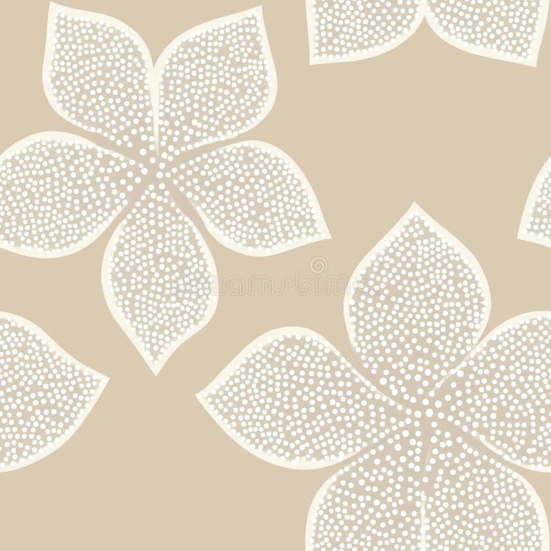 Elegant Beige Floral Pattern with Dot Texture Design Stock Photo ...