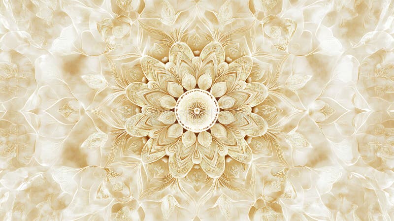 Elegant Beige Mandala Design Floral Pattern Background Texture Stock ...