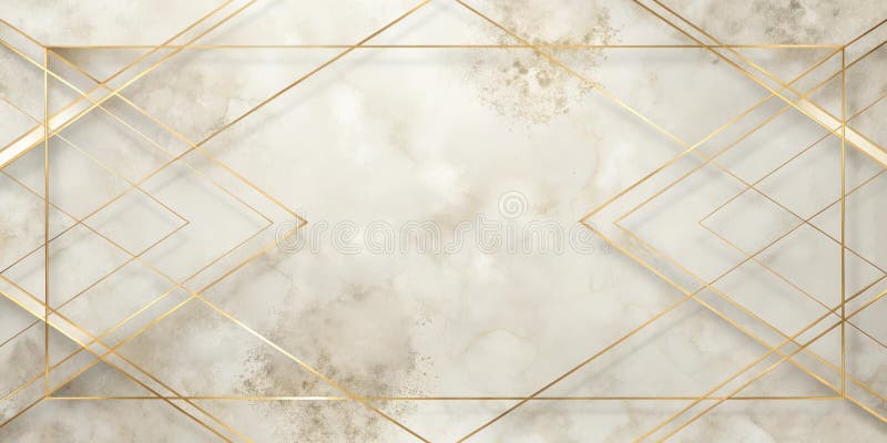 Elegant Beige Marble Background with Golden Geometric Lines. Generative AI Stock Illustration ...