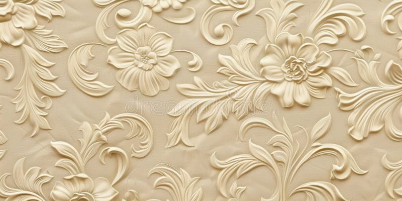 Elegant Beige Wallpaper Pattern. Detailed High-Resolution Design Stock ...