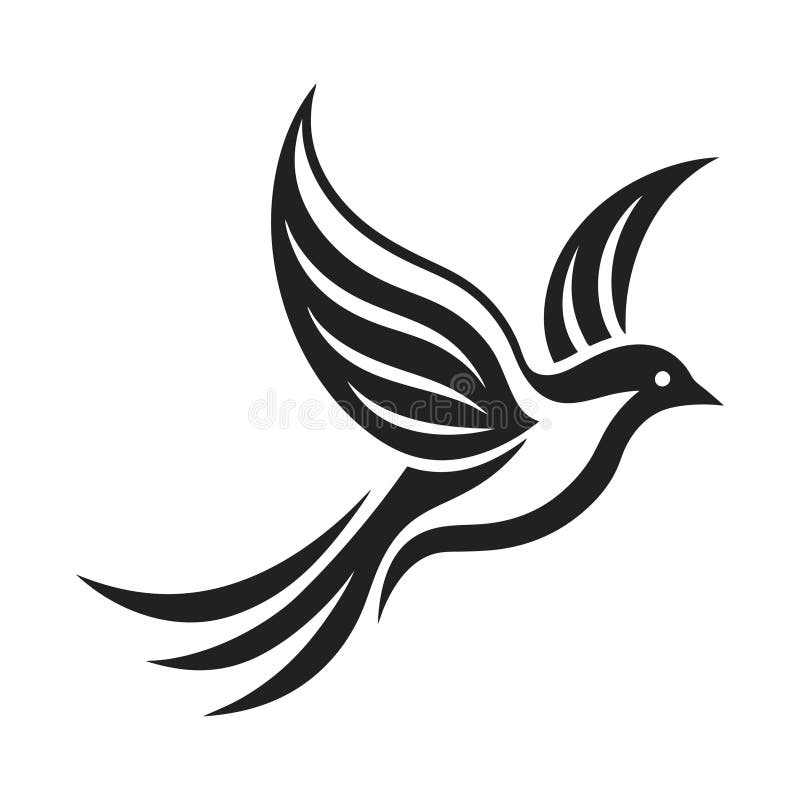 Elegant Bird in Flight Silhouette Vector for Logos and Design Stock ...