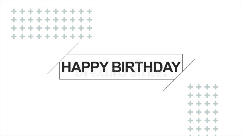 Elegant Happy Birthday Card with Modern Font and Cross-dot Pattern ...