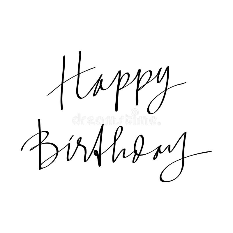 Elegant Birthday Greeting in a Stylish Handwriting Style Stock ...