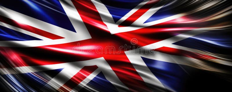 Elegant Black Background with Flag of Great Britain and Space for Text ...