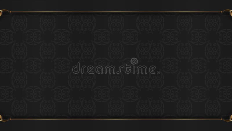 Elegant Black Background with Gold Frame and Pattern Stock Video ...