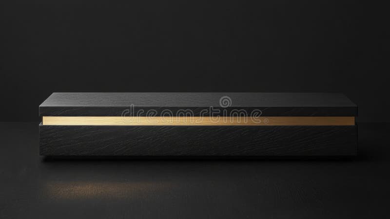 Elegant Black Box with Gold Accents Stock Illustration - Illustration ...