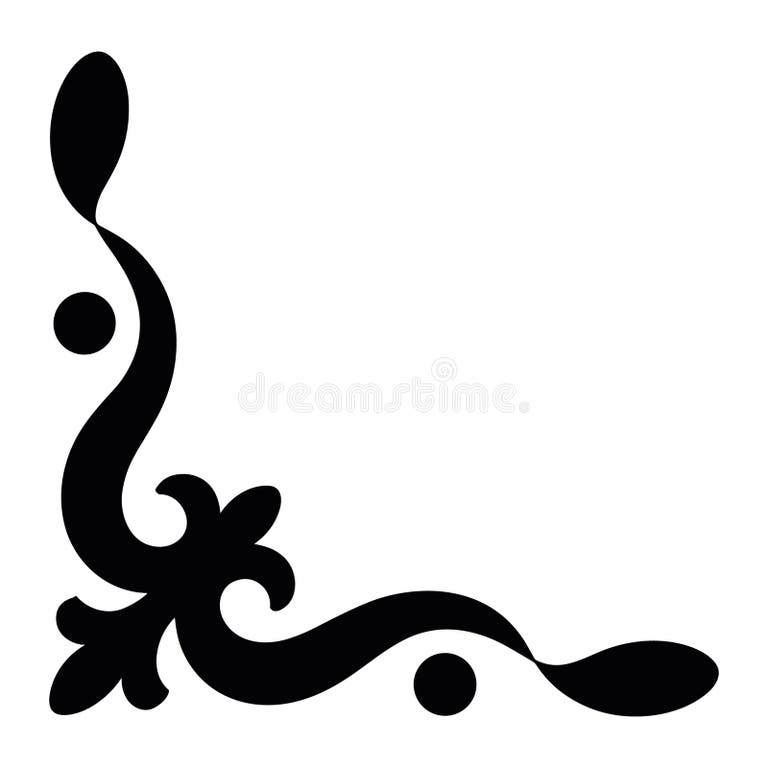 Elegant Black Corner Border Design Perfect for Decorative Frames and Artistic Projects Stock ...