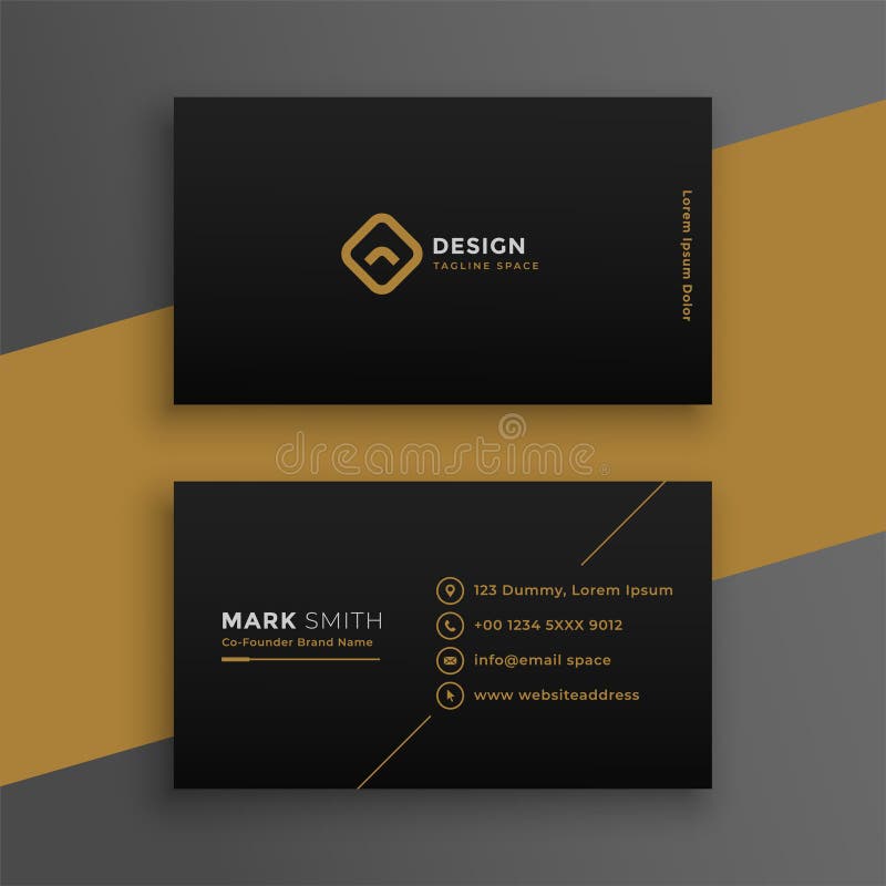 Elegant Black Dark Business Card Design Template Stock Vector ...